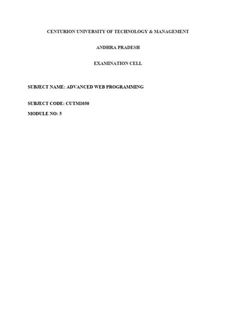 5awp Module 5 Mcq Pdf Php Computer Science