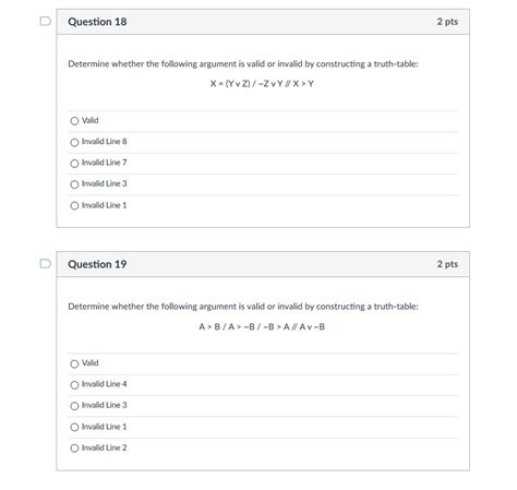 Solved Question Pts INSTRUCTIONS Use An Ordinary Truth Chegg Com