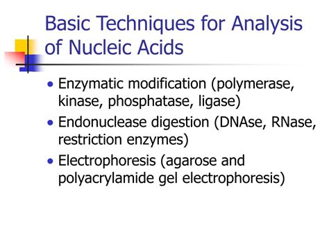 Ppt Chapter 6 Analysis And Characterization Of Nucleic Acids And Proteins Powerpoint