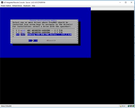 hp microserver gen8 install freenas on ssd drive remotely admfactory