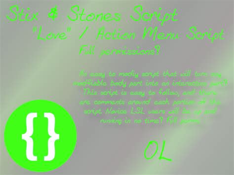 Second Life Marketplace ~sands~ Full Perm Love Action Menu Script