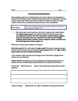 Documenting Sources MLA Format By Christopher Price TPT