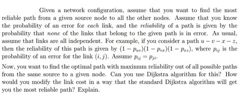 solved given a network configuration assume that you want