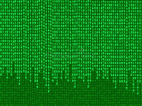 Vector Stream Of Binary Code Numbers Technology Background Green Screen Shining Illustration
