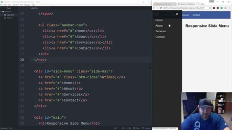 responsive html and css side menu from scratch yt youtube