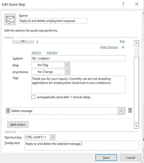 如何使用 Microsoft Outlook 的快速步骤快速回复电子邮件