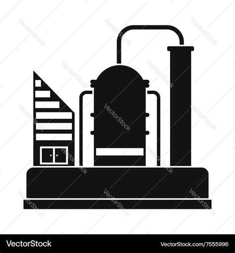 Oil Refinery Or Chemical Plant Icon Royalty Free Vector