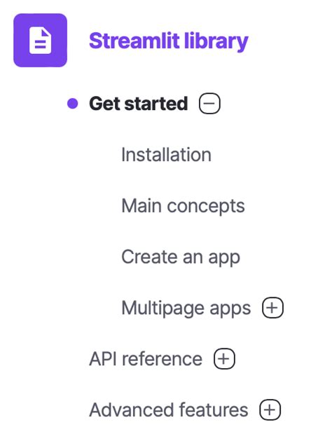 Is It Possible To Create A Menu Like In Docs Streamlit Io Using