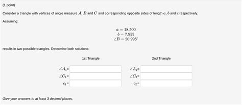 Solved Point Consider A Triangle With Vertices Of Angle Chegg