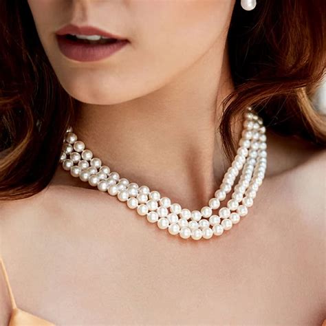Three Strand Pearl Necklace Temple And Grace Nz