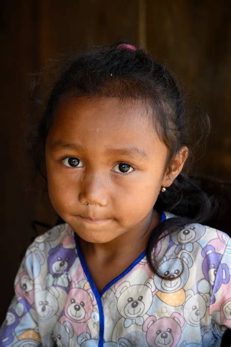 Native Girl In Luba Traditional Village Flores Of The Ngada Tribe
