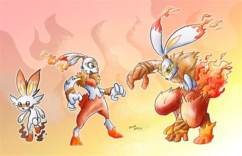 Scorbunny Fan Evolution By Brenoranyere On Deviantart