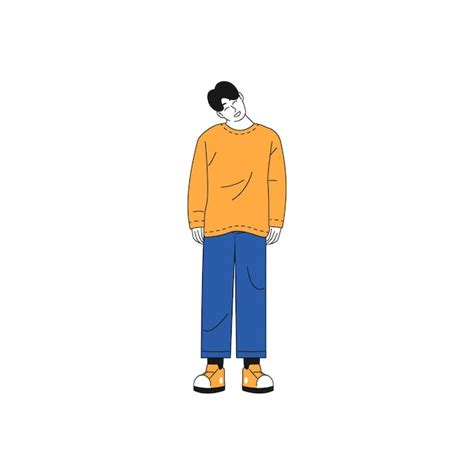 귀여운 소년 일러스트 프리미엄 벡터