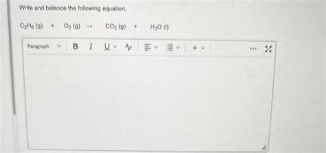 Solved Write And Balance The Following Equation Chegg