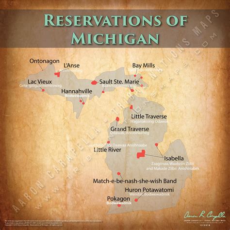 Michigan Indian Reservation Map Poster Native American Map Poster Wall Art Artofit
