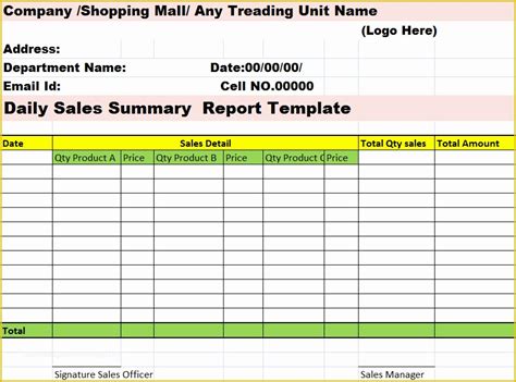 Excel Sales Report Template Free Download Sarseh Com