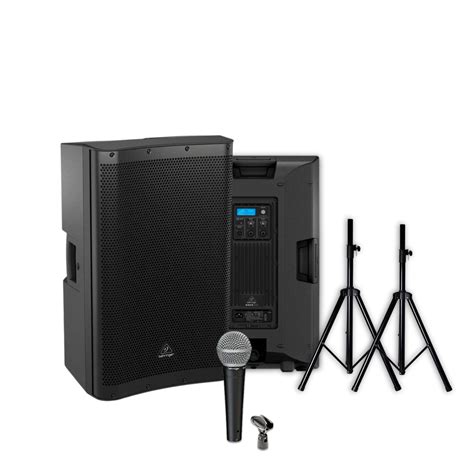 🥇 Pack Dr115dsp 2 Parlantes Behringer Dr115dsp 1 Microfono Dinamico