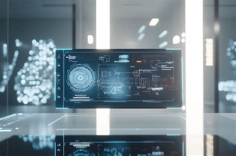 Futuristic User Interface Data Visualization On Holographic Display