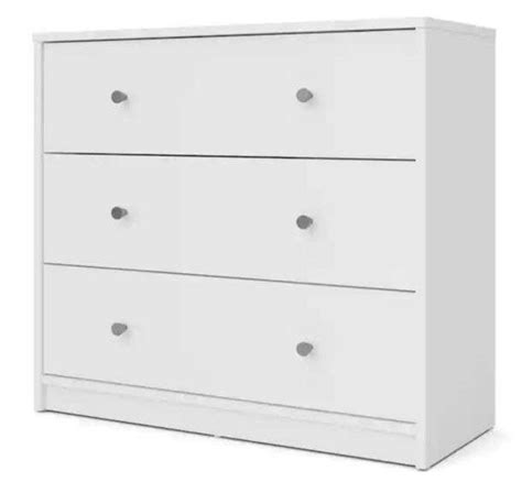 Tvilum Portland 3 Drawer White Chest Of Drawers Metzger Property Services Llc