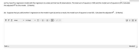 Solved A You Have Fit A Regression Model With Five Chegg