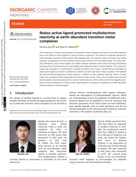 Pdf Redox Active Ligand Promoted Multielectron Reactivity At Earth
