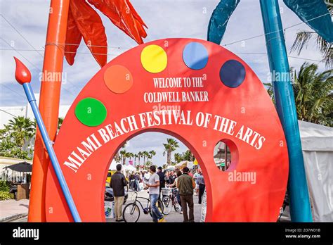 Miami Beach Floridafestival Of The Artsentrance Arch Sign Street Fair
