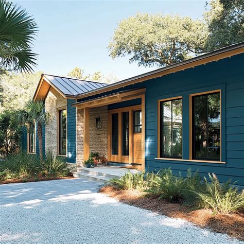 Dark Blue Ranch House