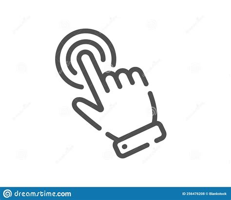 Hand Cursor Line Icon Click Action Sign Vector Stock Vector