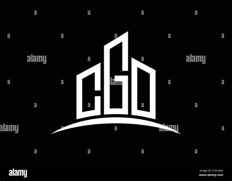 Letter CGO Building Vector Monogram Logo Design Template Building Shape CGO Logo Stock Vector