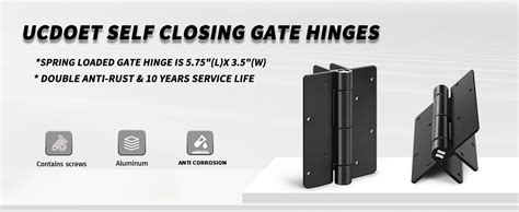 Ucdoet Upgraded 575 Aluminum Self Closing Gate Hinges