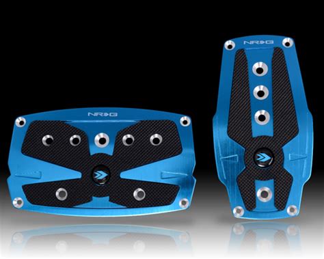 Nrg Brushed Blue Aluminum Sport Pedal W Black Rubber Inserts At Pdl
