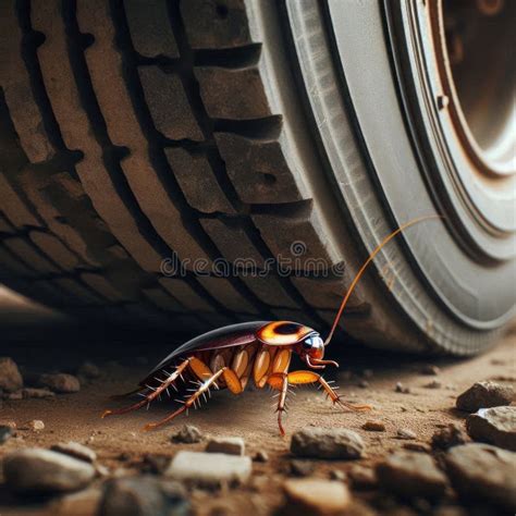 Cockroach Running Under The Wheel Of A Car Stock Image Image Of Close Disgusting 324303417