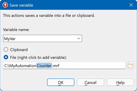 Macro Recorder Variables