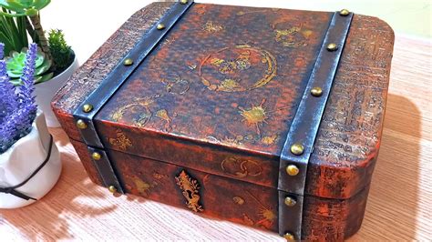 Recycle Project Diy Vintage Style Storage Box From Carton 环保手作：纸盒改造~古风古典式皮箱造型收纳盒 Youtube