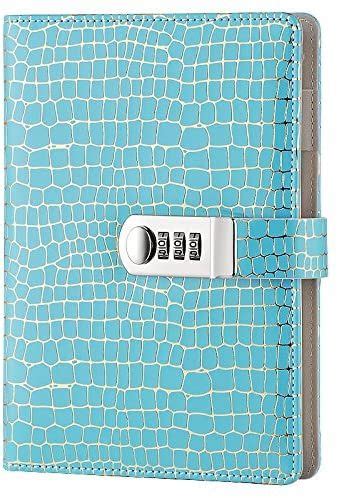ARRLSDB Password Notebook With Lock A5 Size PU Leather Combination Lock Diary Password Journal