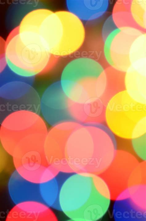 Blurred Festive Colorful Lights Over Black Useful As Background All