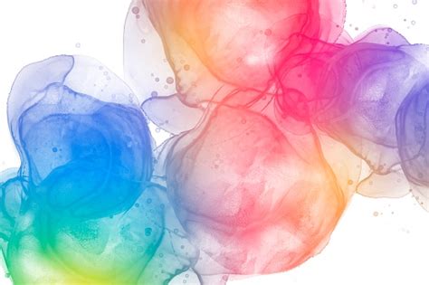 봄과 여름을위한 알코올 잉크 아트 추상적 인 배경 흰색 배경에 밝은 무지개 그라디언트의 둥근 유체 연기와 물 질감 0명에 대한 스톡 벡터 아트 및 기타 이미지 Istock