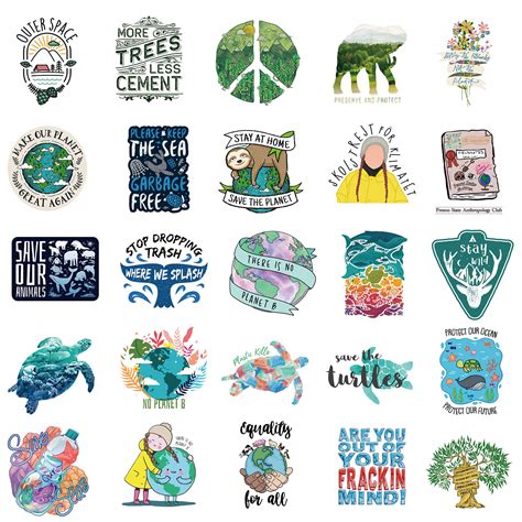 Nature Stickers 50 Pcs Aesthetic Earth Waterproof