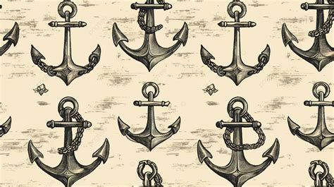 원활한 벡터 패턴에 빈티지 텍스처 새겨진 손으로 그린 앵커 텍스타일 패턴 무늬 패브릭 디자인 배경 일러스트 및 사진 무료 다운로드 Pngtree