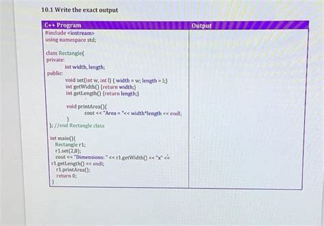solved 10 1 write the exact output c program include