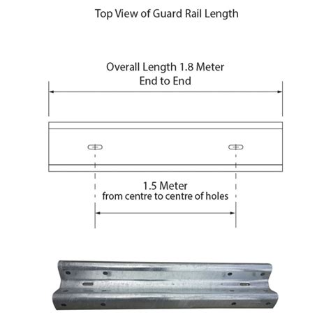 Guard Rail W Beam 1m Galvanised Heavy Duty Safety Barrier — Car Parks