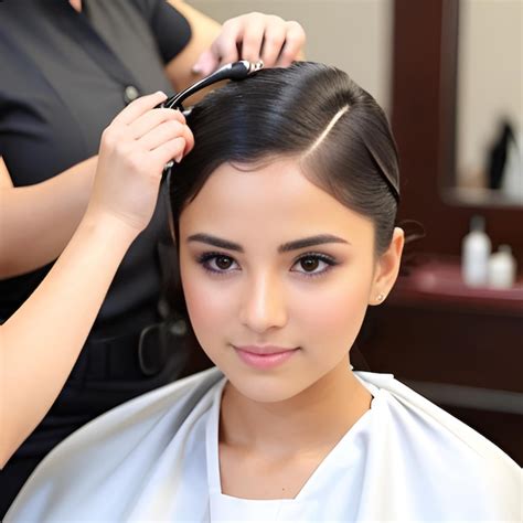 Premium Ai Image Beautiful Girl Hair Styling Image