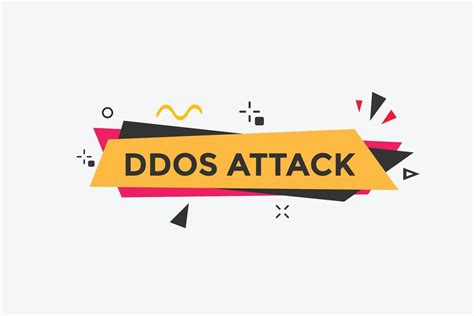 ddos attack text button ddos attack speech bubble ddos attack text