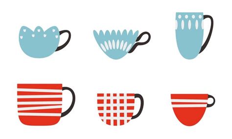 Premium Vector Set Of Different Cups