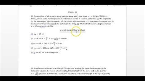 Dsu Phy 231 Ch 16 Problem 10 Youtube