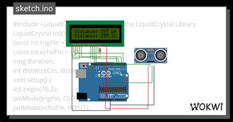 Ultrasonic Distance Sensor Wokwi Esp32 Stm32 Arduino Simulator