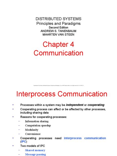 Communication Distributed Systems Principles And Paradigms Pdf