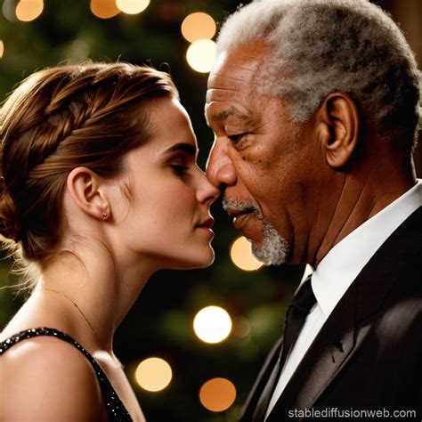 Emma Watson Kisses Morgan Freeman Stable Diffusion Online