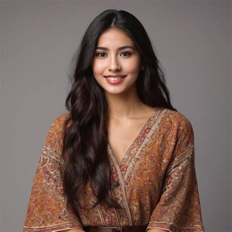 Premium Photo Beautiful Young Woman Posing Like A Model Ai Generated