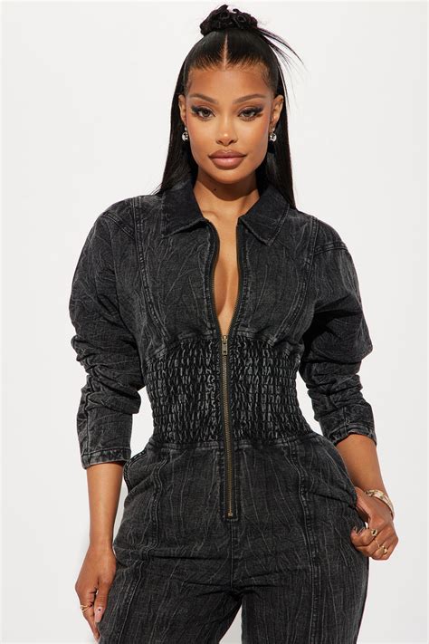 Not Too Late Denim Jumpsuit Black Fashion Nova Jumpsuits Fashion